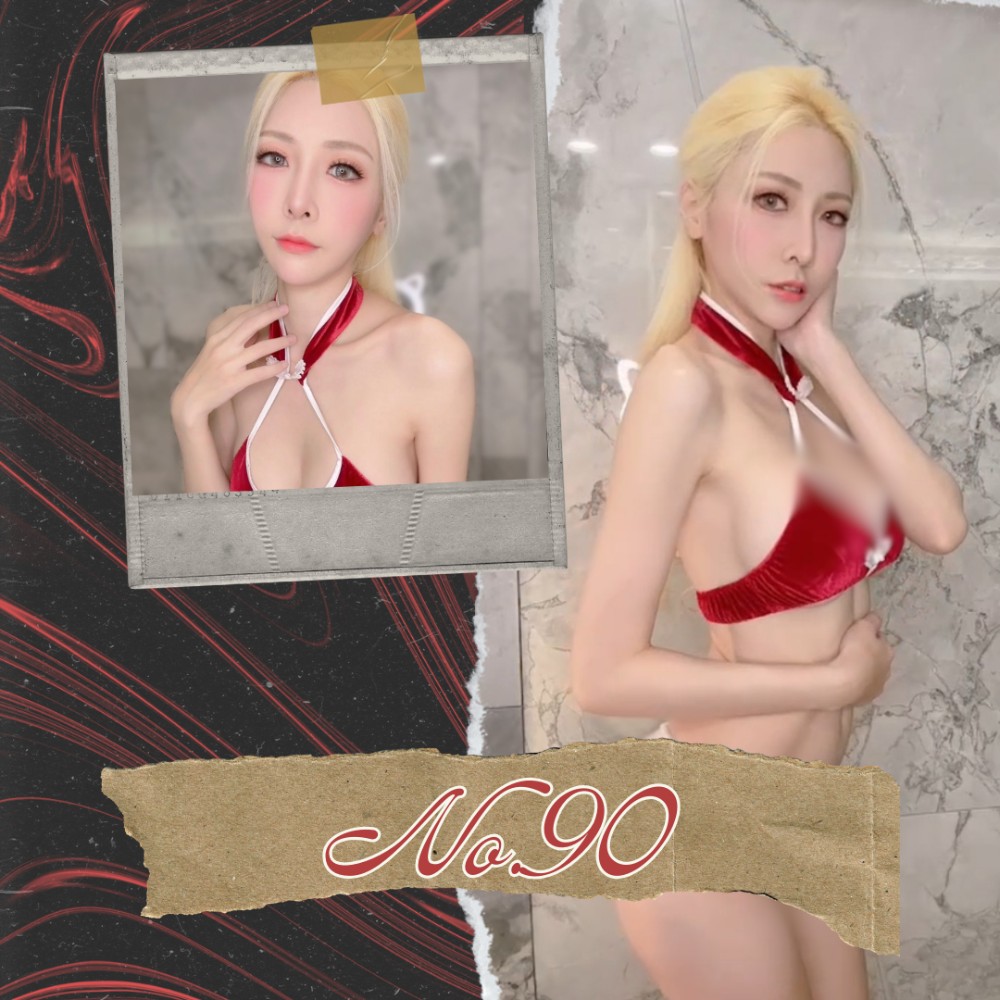 Likey - No.90 亮紅色絨毛比基尼